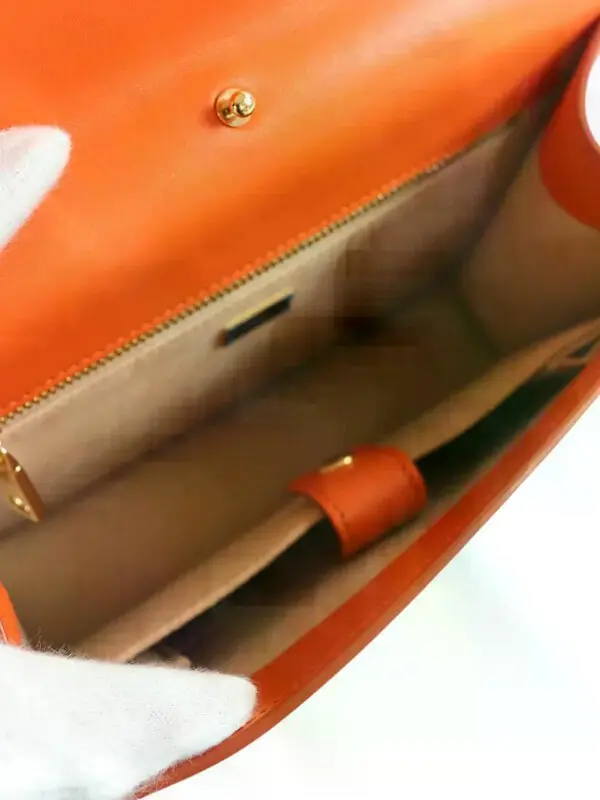 Dolce & Gabbana 2022-2026 Leather Dg Logo Flap Crossbody Bag - Orange