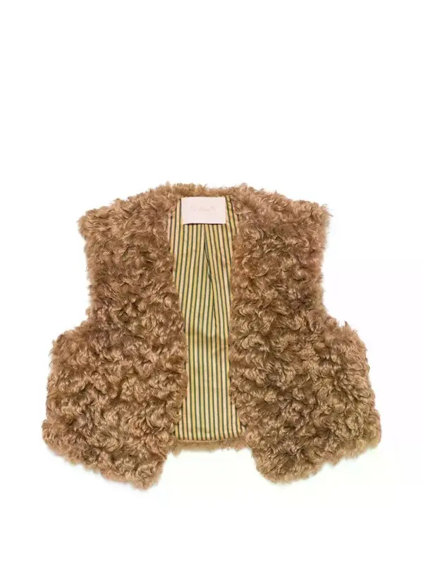 KRISTINA TI Cropped Faux-fur Gilet - Neutrals