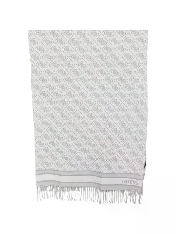 Guess Monogram-pattern Fringed Scarf