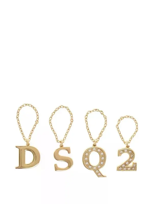 Dsquared2 Rhinestone Logo Rings - Gold
