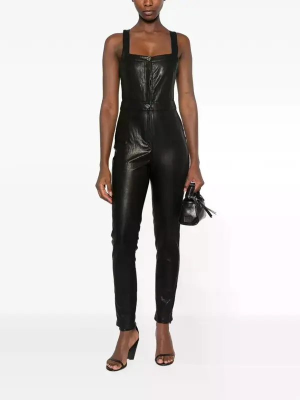 KRISTINA TI Button-up Sleeveless Jumpsuit - Black