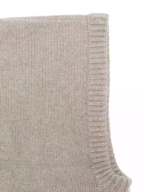 Soft Goat Ribbed-trim Balaclava