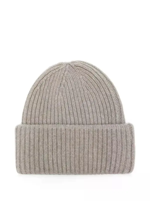 Soft Goat Ribbed-knit Beanie Hat