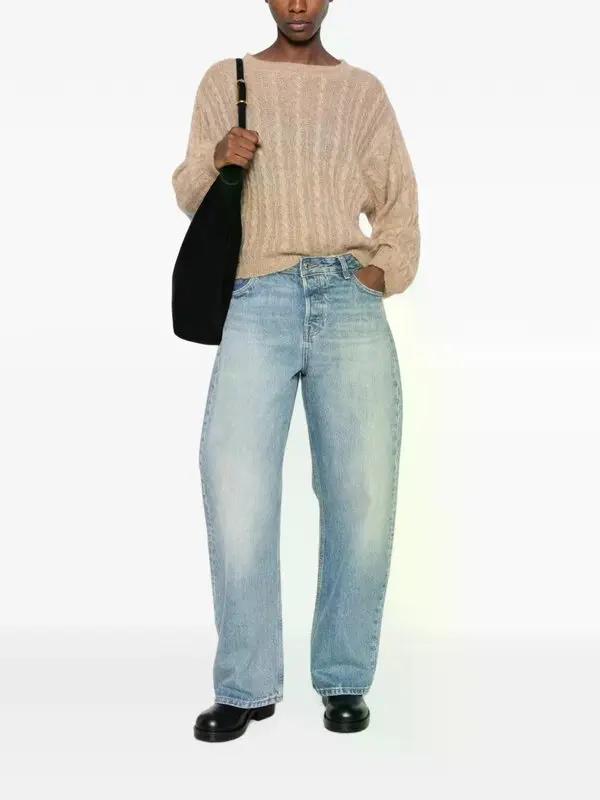 KRISTINA TI Cable-knit Boat-neck Sweater