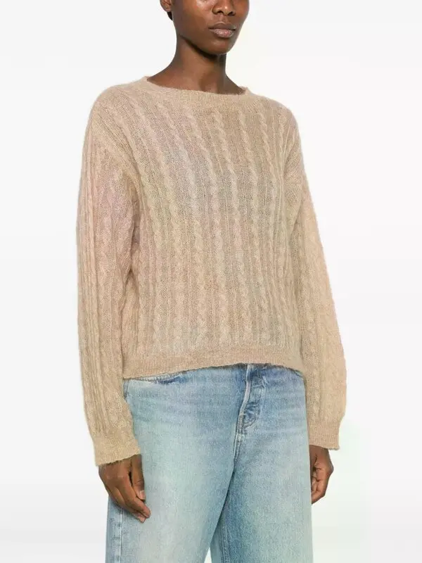KRISTINA TI Cable-knit Boat-neck Sweater