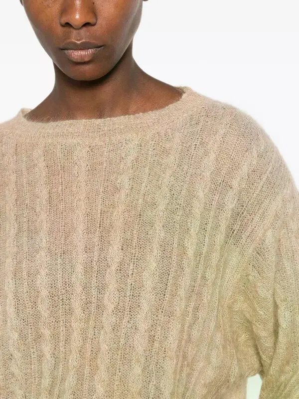 KRISTINA TI Cable-knit Boat-neck Sweater