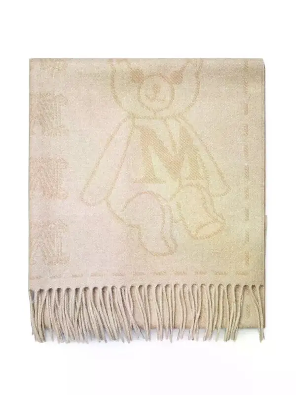 Max Mara Teddy Bear-motif Fringed Scarf