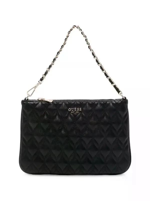 Guess Quilted Shoulder Bag - Black