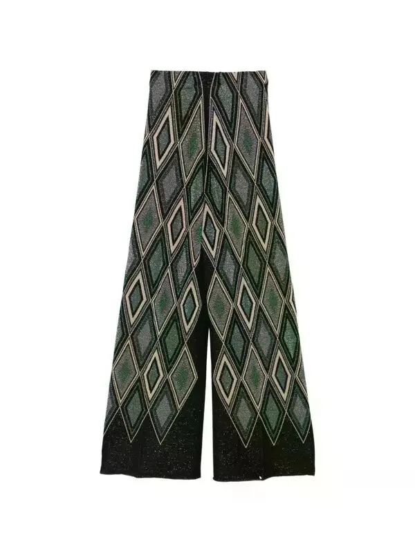 CIRCUS HOTEL Argyle-pattern Palazzo Pants - Black