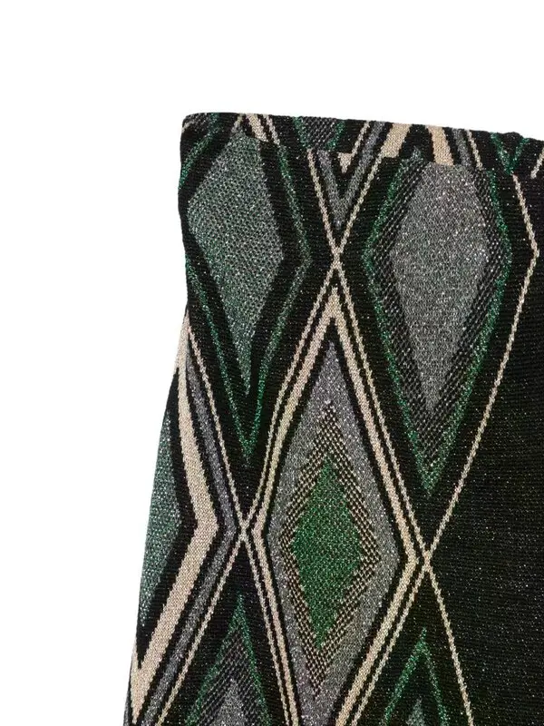CIRCUS HOTEL Argyle-pattern Palazzo Pants - Black