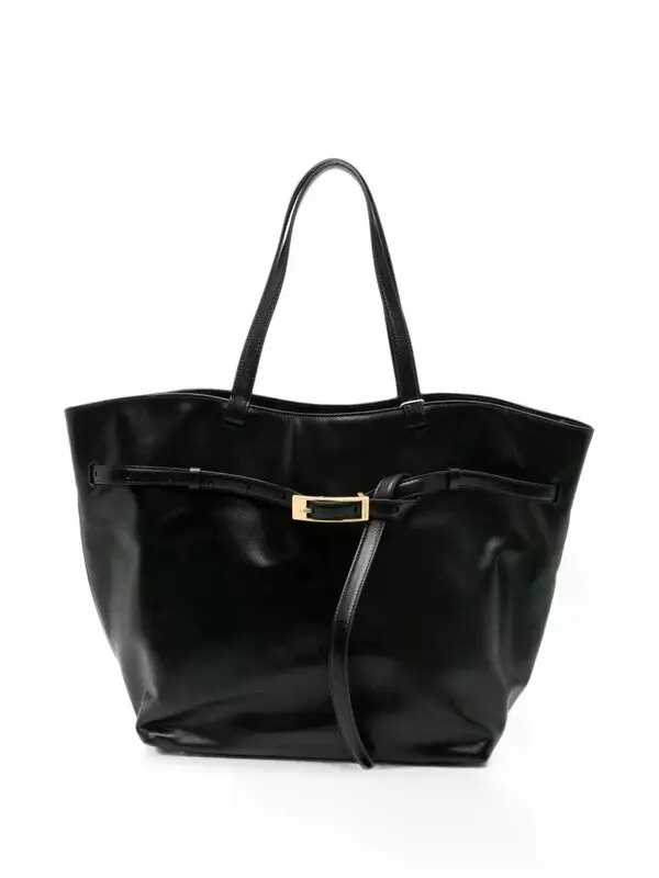 ANINE BING Small Elly Buckled Leather Tote Bag - Black