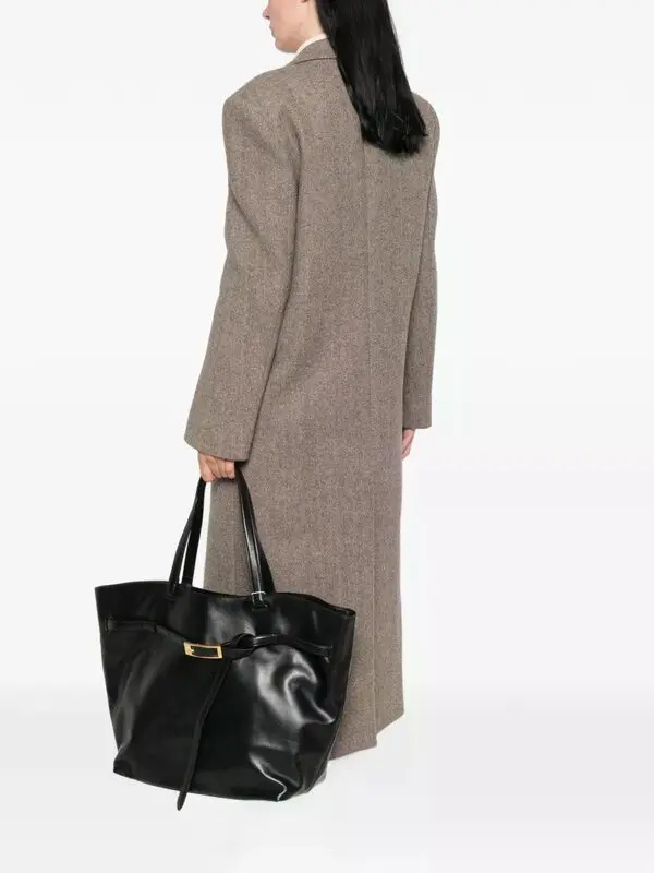 ANINE BING Small Elly Buckled Leather Tote Bag - Black