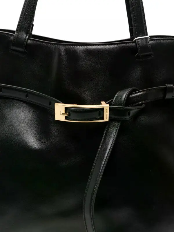 ANINE BING Small Elly Buckled Leather Tote Bag - Black