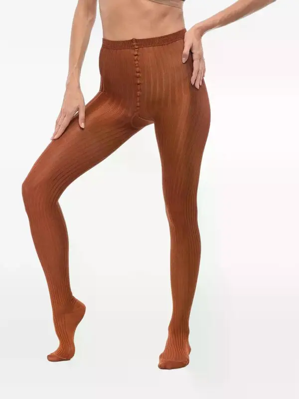 Dsquared2 Ribbed Silk-blend Tights - Brown