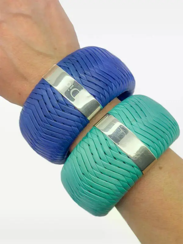 Dior Leather Weave Bangle Stack