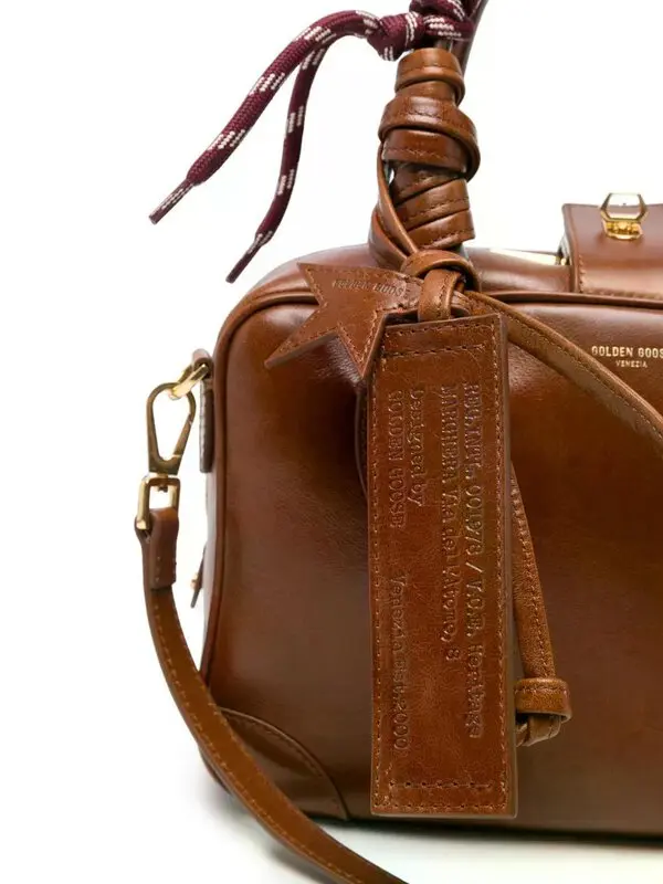 GOLDEN GOOSE Star-tag Leather Tote Bag - Brown