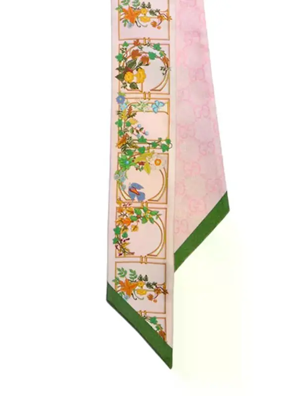 Gucci Printed Gg Silk Twill Jacquard Ribbon