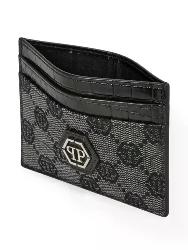 Philipp Plein Denim Cardholder Jacquard Monogram