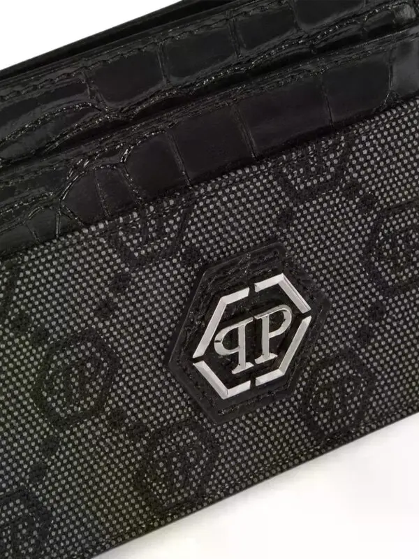 Philipp Plein Denim Cardholder Jacquard Monogram