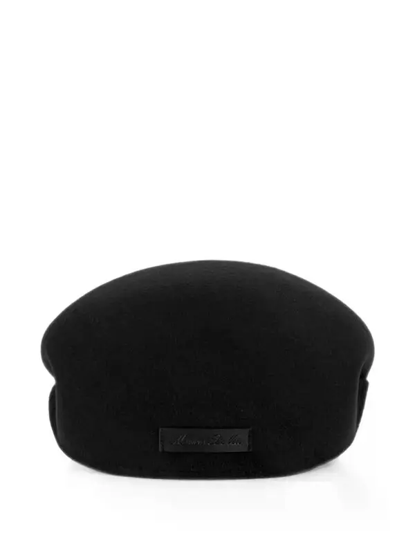 Manière De Voir Amos In Wool Flat Cap - Black
