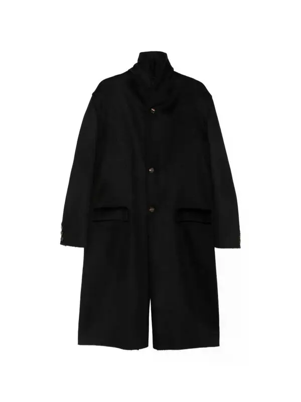 KANG Funnel-neck Single-breasted Coat