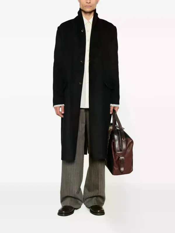 KANG Funnel-neck Single-breasted Coat