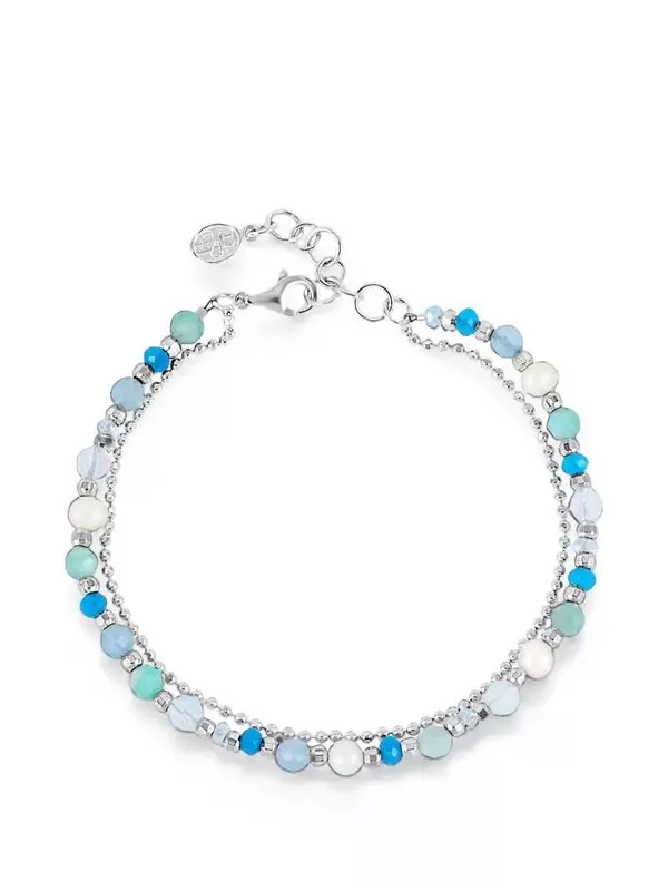 DOWER & HALL Serenity Orissa Beaded Bracelet - Silver