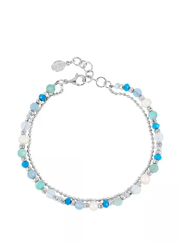 DOWER & HALL Serenity Orissa Beaded Bracelet - Silver