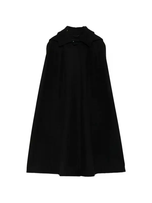 Prada Press-stud Hooded Cape - Black