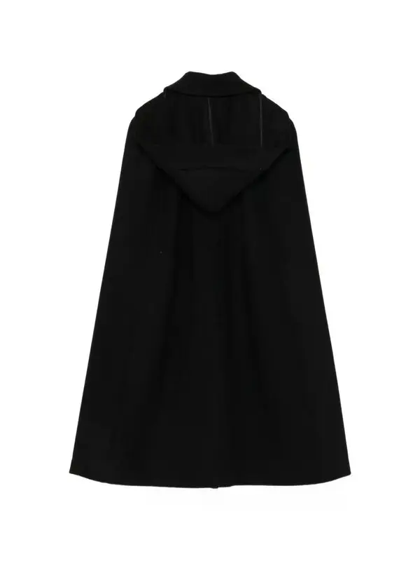 Prada Press-stud Hooded Cape - Black