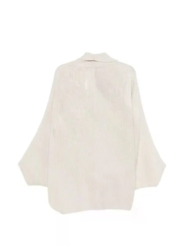 ROBERTO COLLINA Ribbed-knit Shawl-collar Cardigan