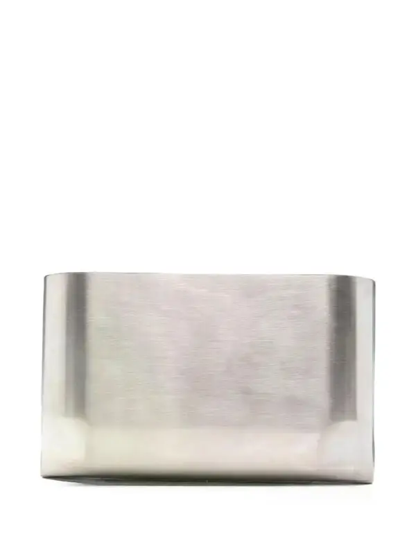 Rick Owens Sculptural Brushed-finish Clutch Bag - Silver