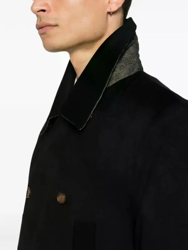 KANG Double-breasted Reversible Coat - Black