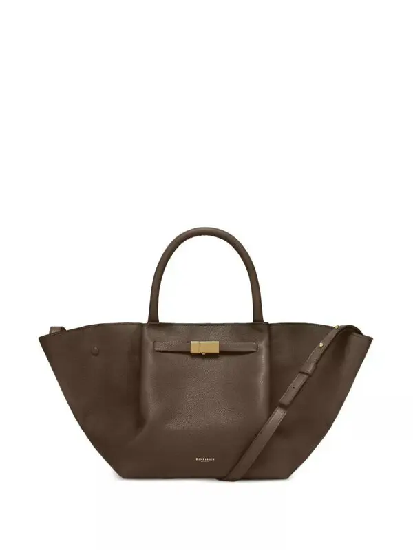DEMELLIER Medium New York Grained Leather Tote Bag - Brown