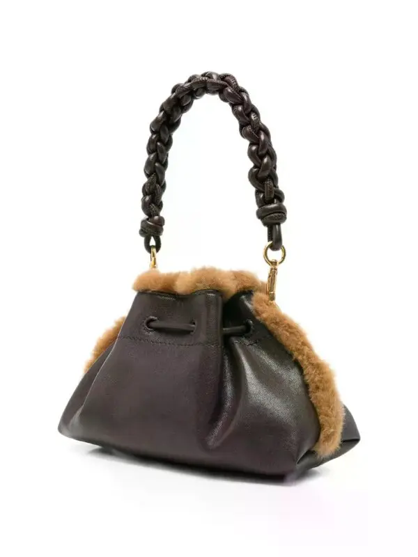 JIMMY CHOO Cinch Shearling-trimmed Leather Cross Body Bag