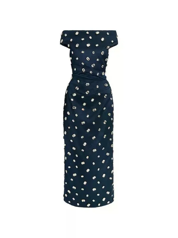 Erdem Crystal-embellished Textured Maxi Dress