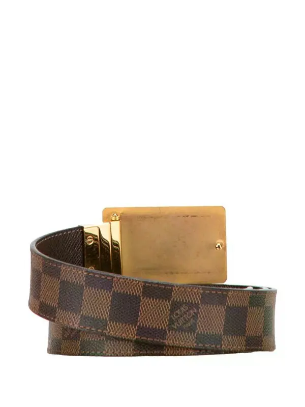 LOUIS VUITTON 2008 Damier Ebene Inventeur Reversible Belt