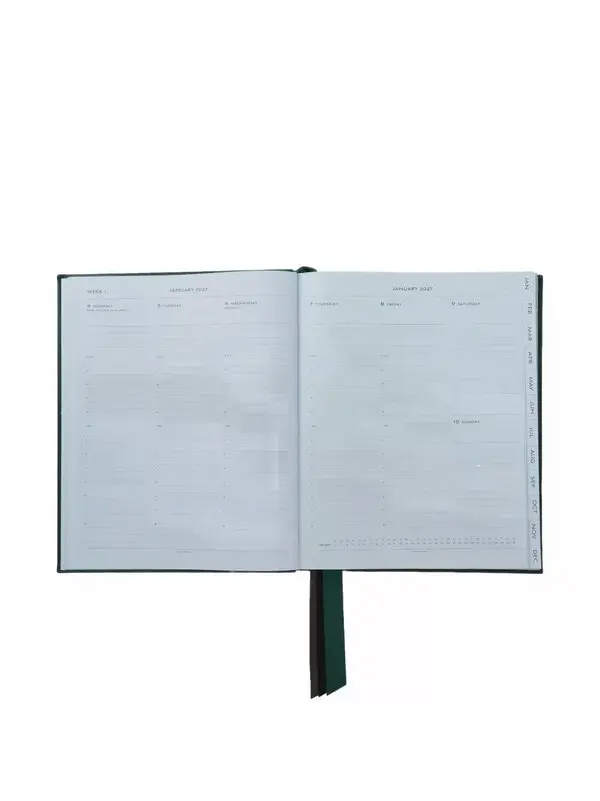 Smythson 2027 Portobello Weekly Vertical Diary - Green