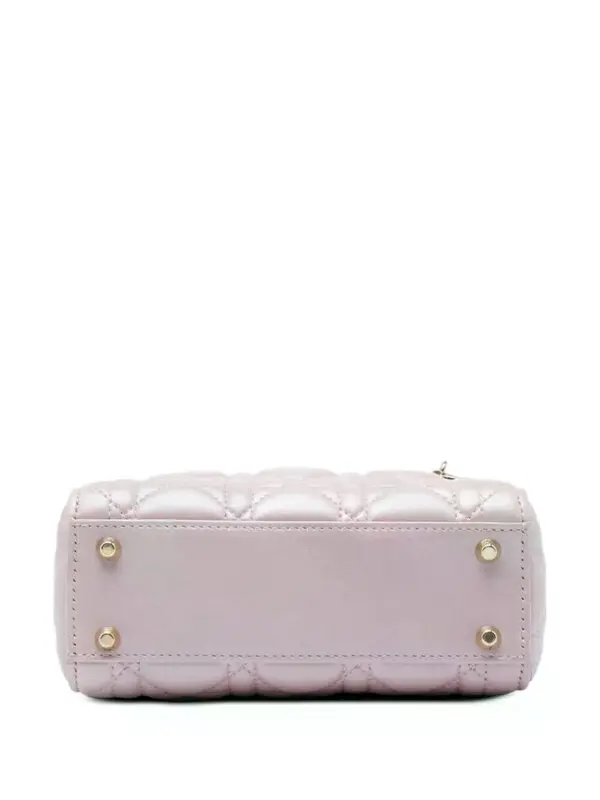 Dior 2017 Mini Iridescent Lambskin Cannage Lady Satchel