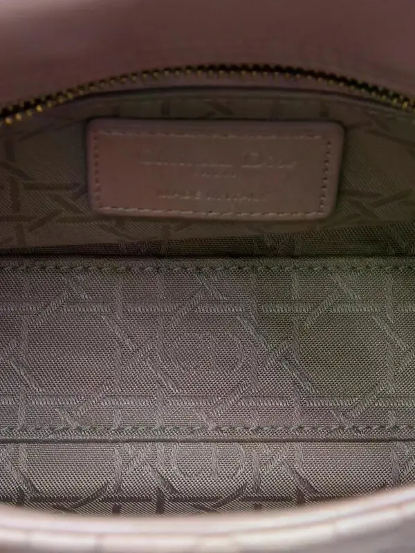Dior 2017 Mini Iridescent Lambskin Cannage Lady Satchel