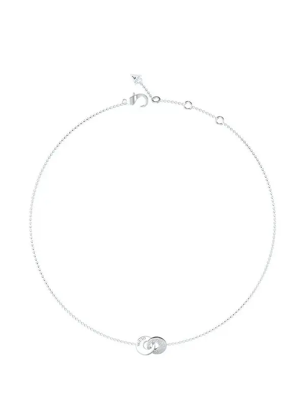 Guess Blooming Pavé Interlocking-link Necklace - Silver