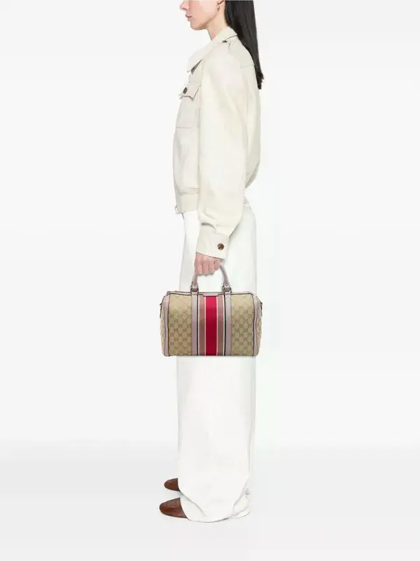Gucci 2016-2026 Medium Gg Canvas Web Joy Boston Bag Satchel