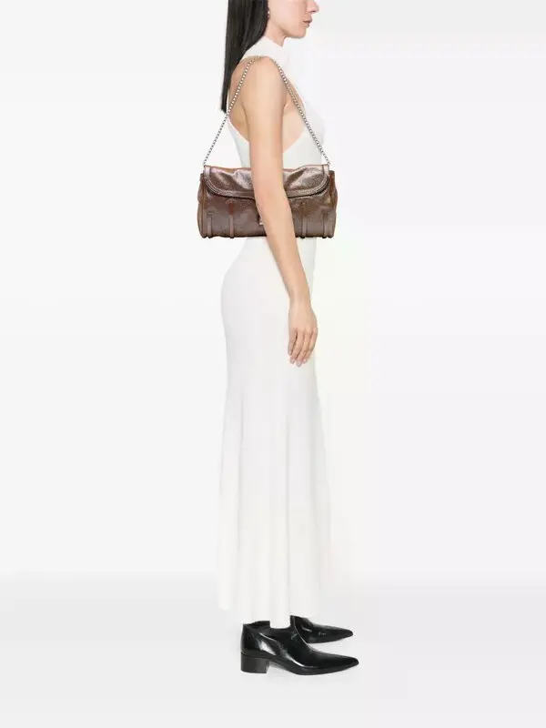 Celine 2008 Glitter Leather Chain Flap Shoulder Bag