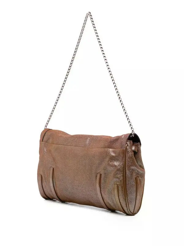 Celine 2008 Glitter Leather Chain Flap Shoulder Bag