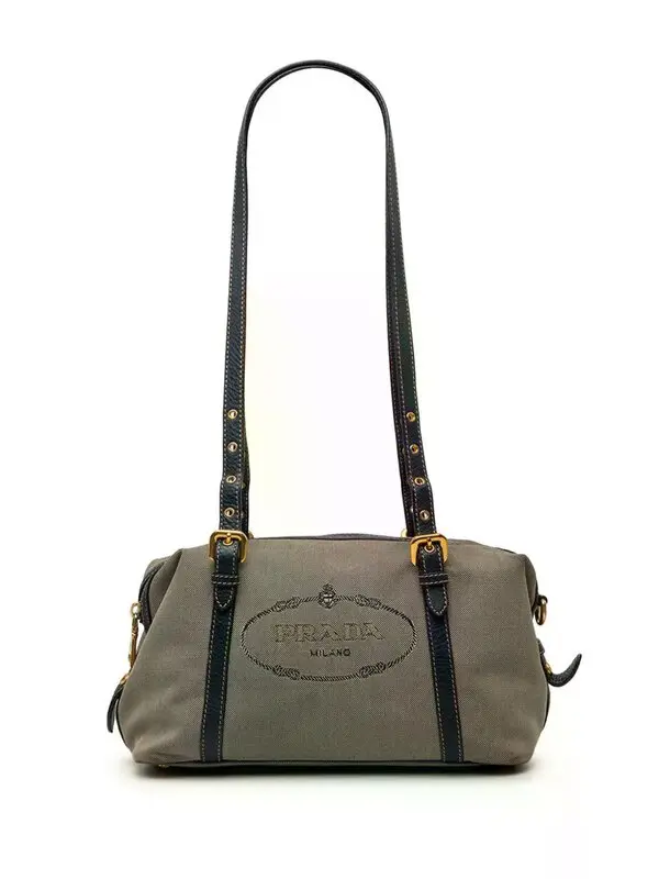 Prada 2010-2026 Canvas Canapa Logo Shoulder Bag - Brown