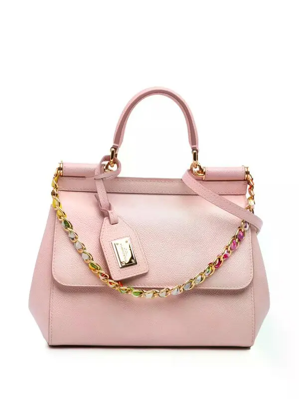 Dolce & Gabbana 2010-2026 Small Leather Miss Sicily Satchel - Pink