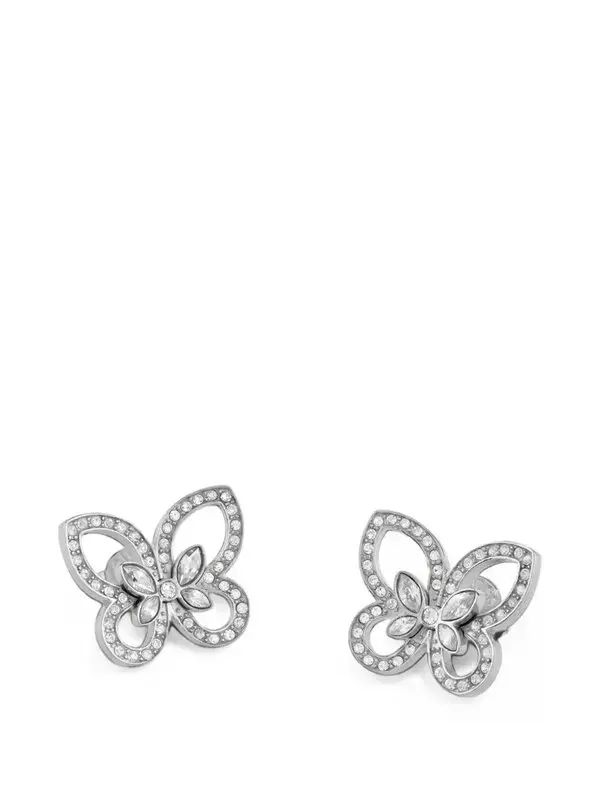 Guess Lily Crystal-embellished Butterfly Earrings - Silver
