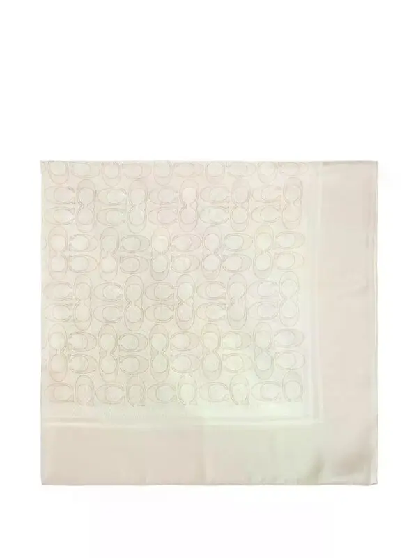 COACH Monogram-print Silk Scarf - Neutrals