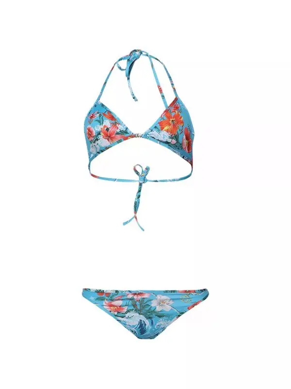 Gucci Floral-print Triangle Bikini - Multicolour