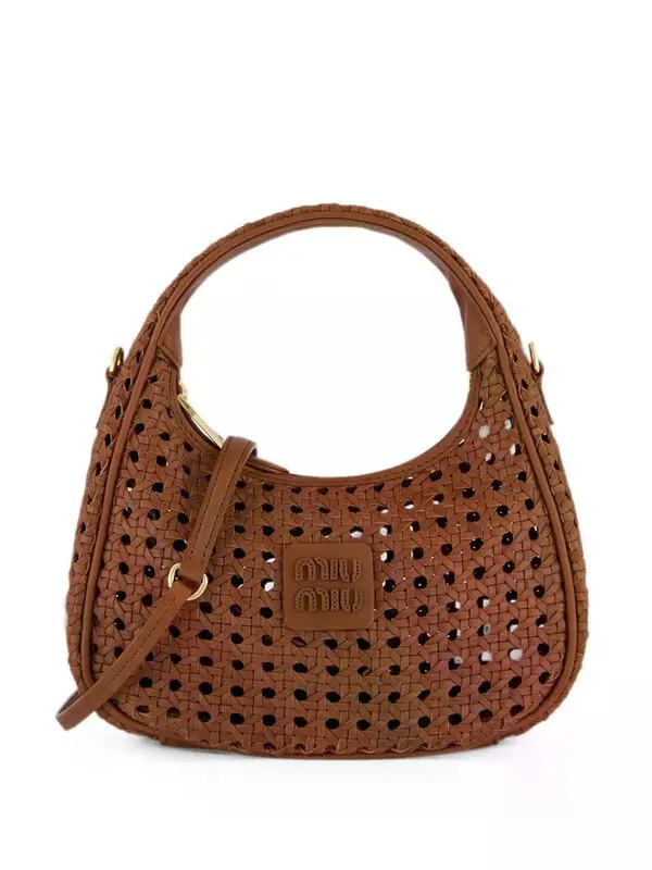 Miu Miu Wander Woven Shoulder Bag - Brown
